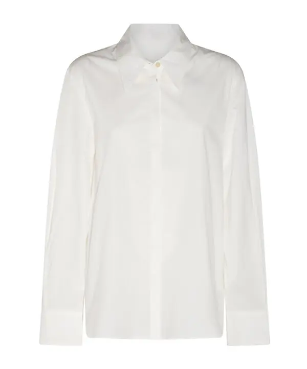Khaite Minta Curved Hem Shirt - White