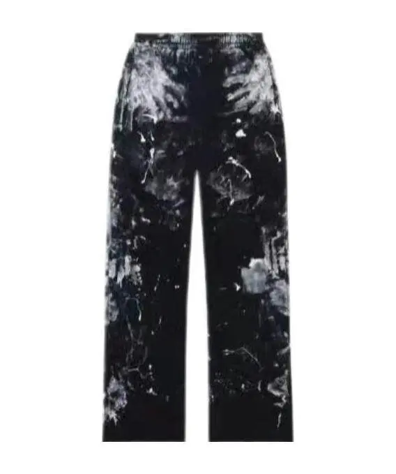 Balenciaga Paint-effect Track Pants - Black/white