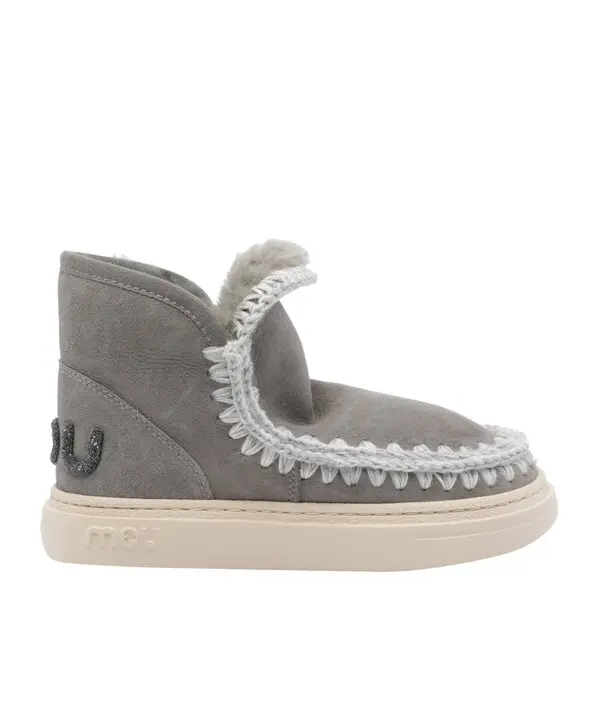 Mou Glitter Logo Eskimo Boots - Grey