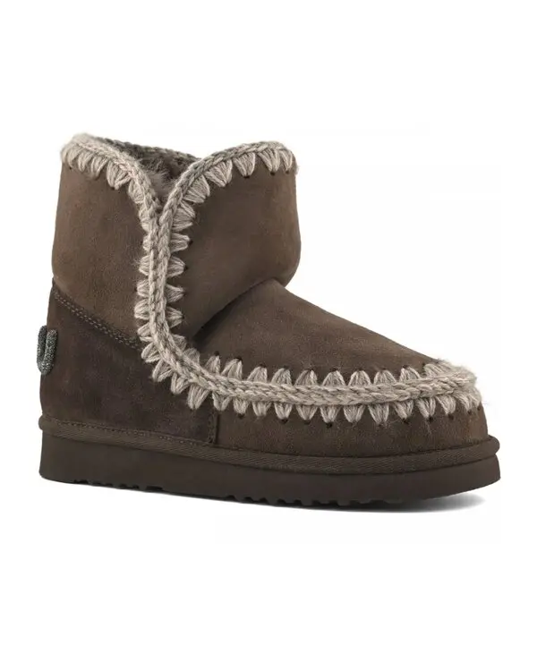 Mou Eskimo 18 Glitter Logo Ankle Boots - Brown Pepper