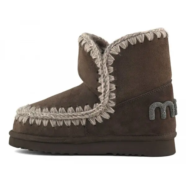 Mou Eskimo 18 Glitter Logo Ankle Boots - Brown Pepper