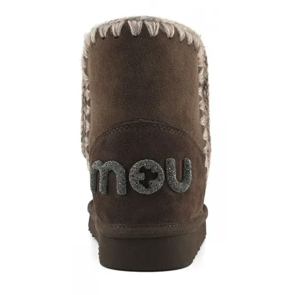 Mou Eskimo 18 Glitter Logo Ankle Boots - Brown Pepper