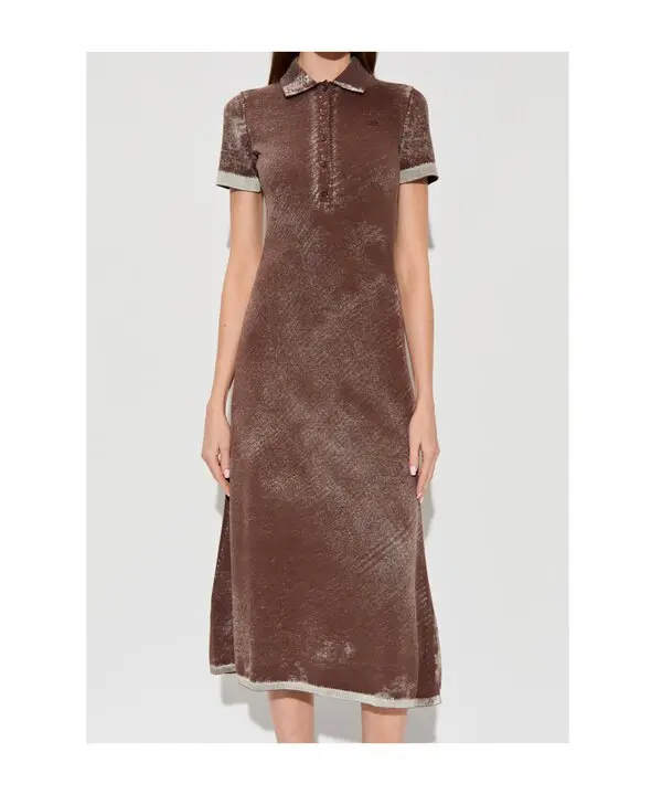 DIESEL® Ribbed Polo Midi Dress