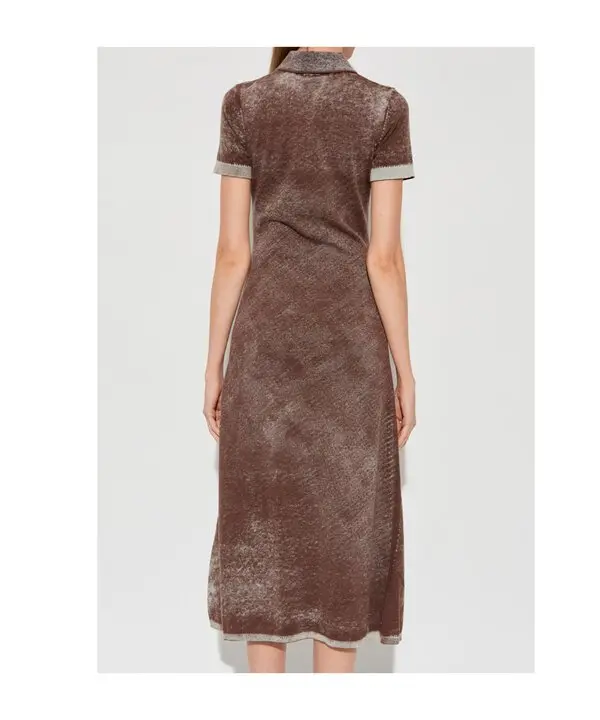 DIESEL® Ribbed Polo Midi Dress