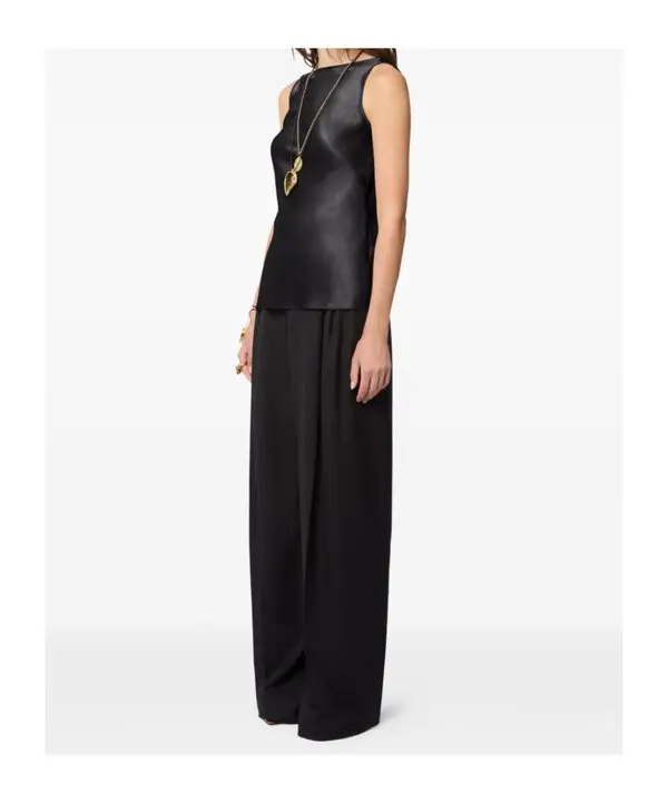 Nina Ricci Sleeveless Draped Top - Black