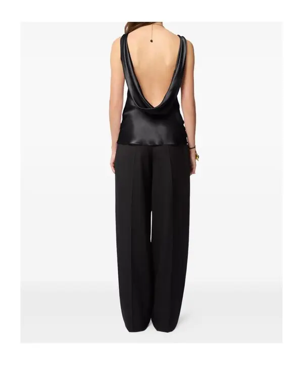 Nina Ricci Sleeveless Draped Top - Black