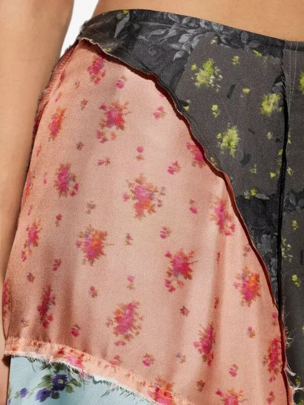 GANNI Patchwork Floral-print Ankle-length Skirt - Multi-color
