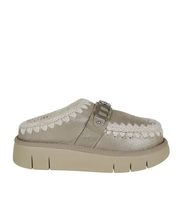 Mou Bounce Logo-plaque Braided-trim Platform Sandals - Gray