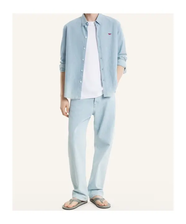 Maison Kitsuné Button-down Long-sleeved Shirt - Blue