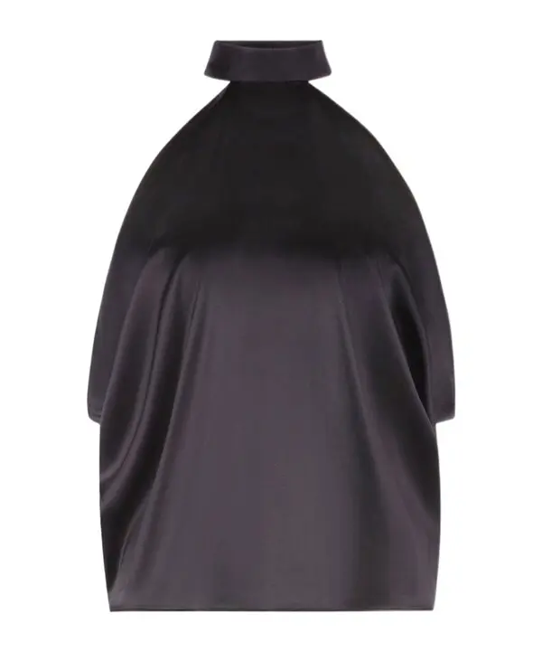 Nina Ricci Halterneck Satin Blouse - Black