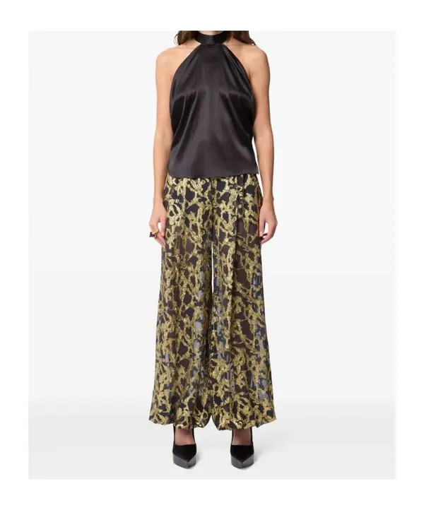 Nina Ricci Halterneck Satin Blouse - Black