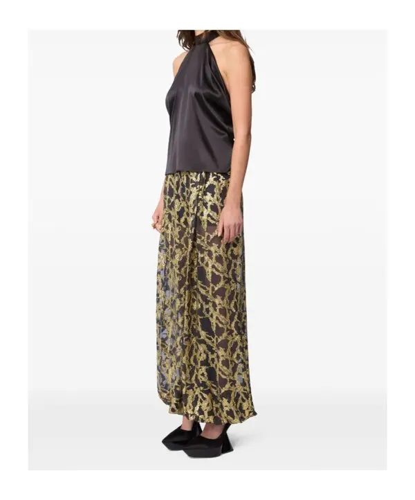 Nina Ricci Halterneck Satin Blouse - Black