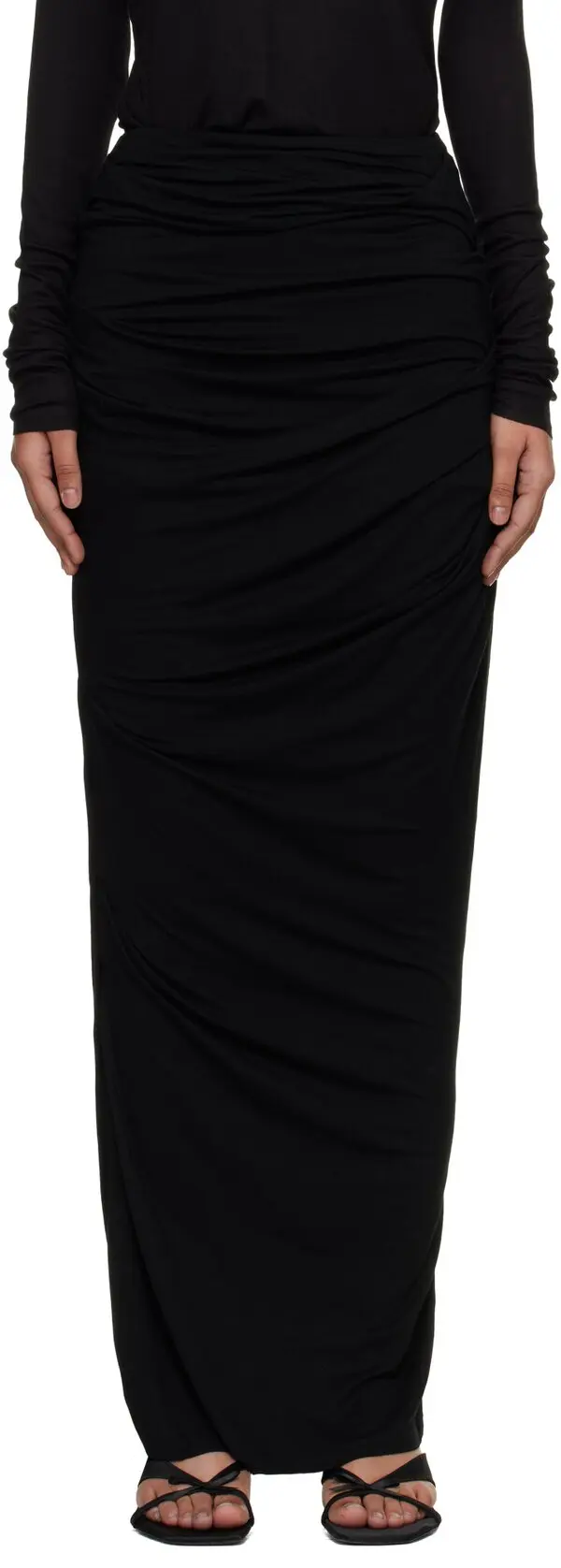 ENTIRE STUDIOS Draped Maxi Skirt - Black