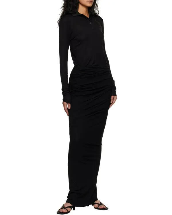 ENTIRE STUDIOS Draped Maxi Skirt - Black
