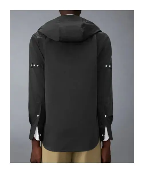 Thom Browne Hooded Armband-detail Shirt - Black