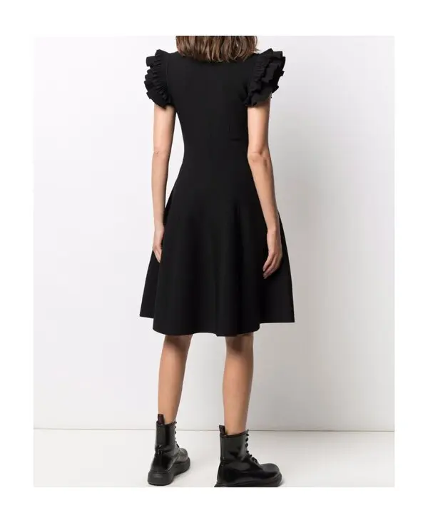 Alexander McQueen Ruffled Sleeve Mini Dress