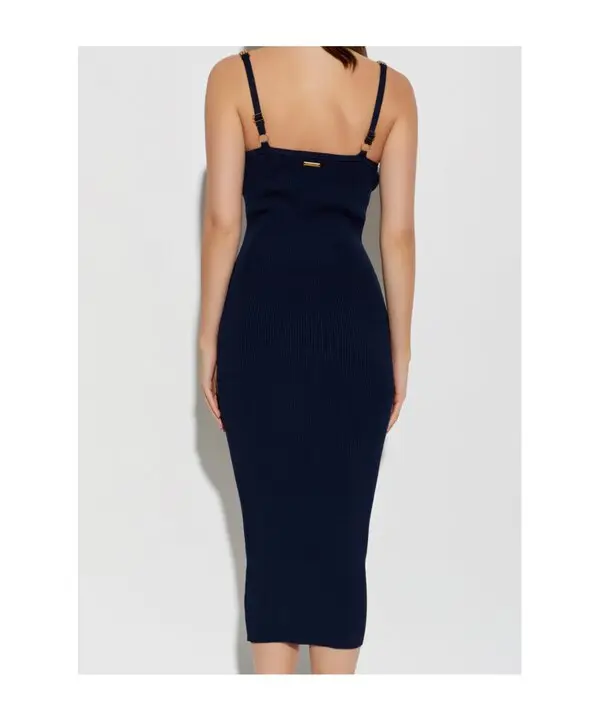 Michael Kors Ribbed Chain-strap Midi Dress