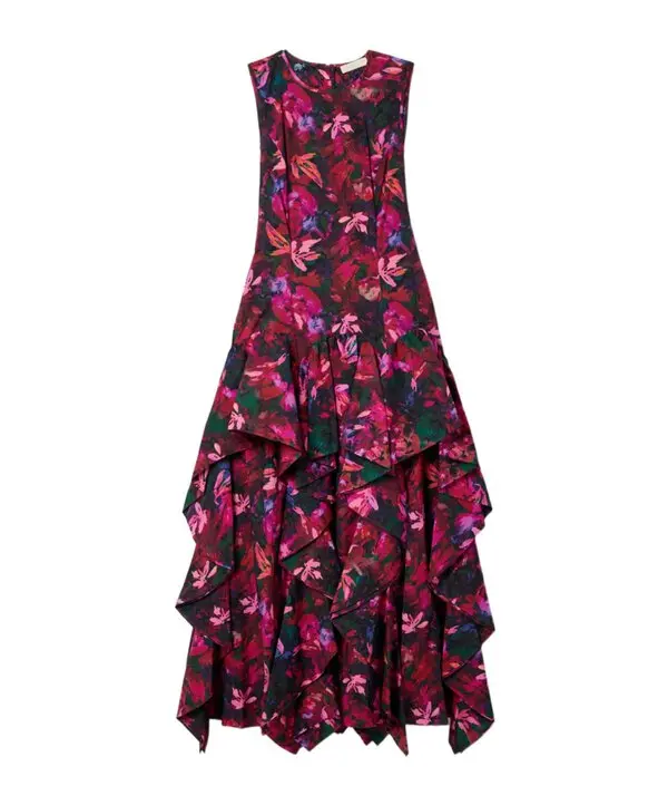 Ulla Johnson Floral Pleated Ruffled Maxi Dress