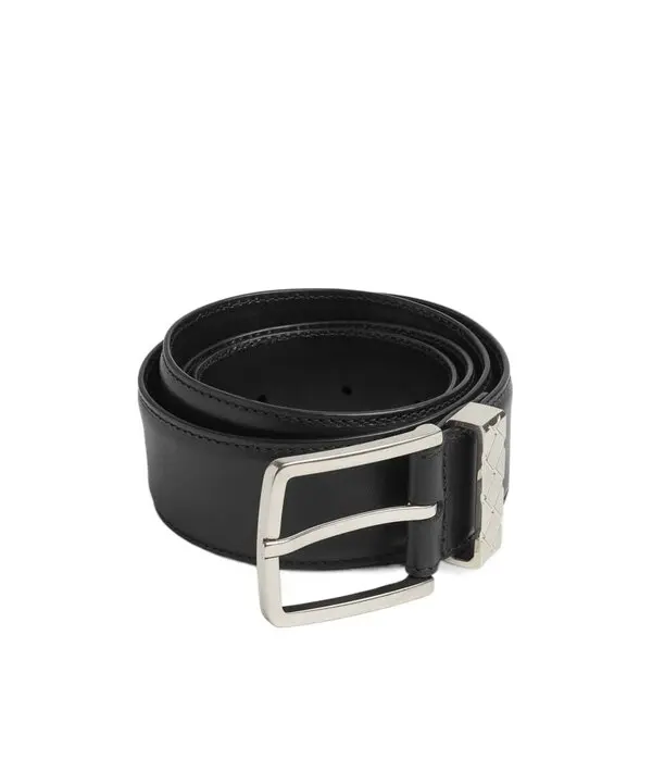 Bottega Veneta Intreccio Buckled Belt - Black
