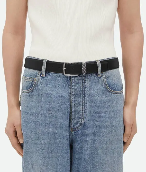 Bottega Veneta Intreccio Buckled Belt