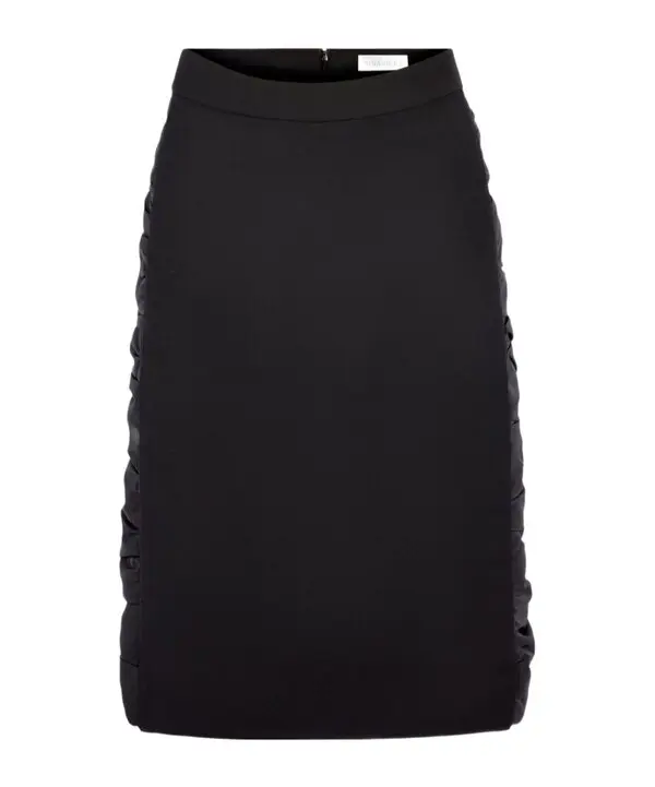 Nina Ricci Ruched Effect Wool Midi Skirt