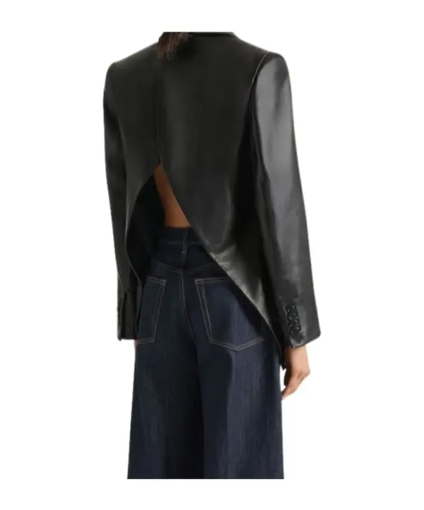 Givenchy Cutout Double-breasted Leather Blazer