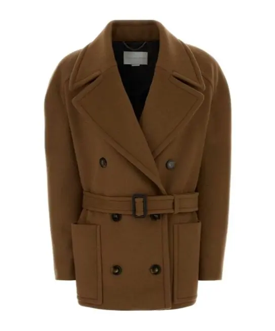 Stella McCartney Double-breasted Belted Coat - Toffee