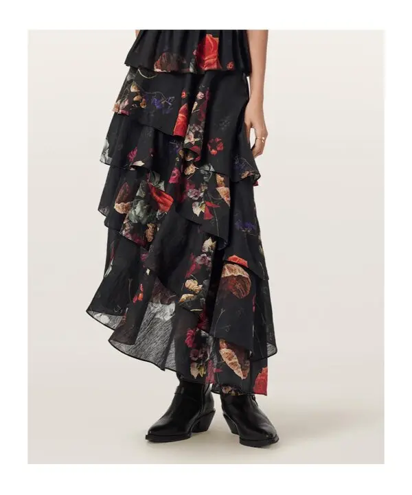ALLSAINTS Caya Floral Maxi Skirt