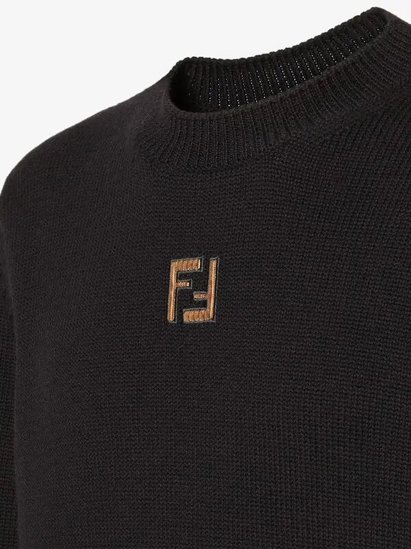 Fendi Crewneck Knitted Jumper With Ff Detail