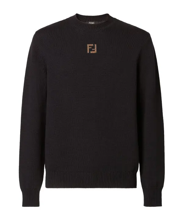 Fendi Crewneck Knitted Jumper With Ff Detail
