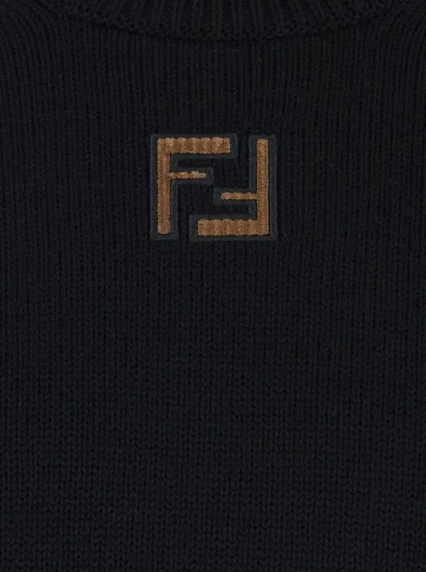 Fendi Crewneck Knitted Jumper With Ff Detail