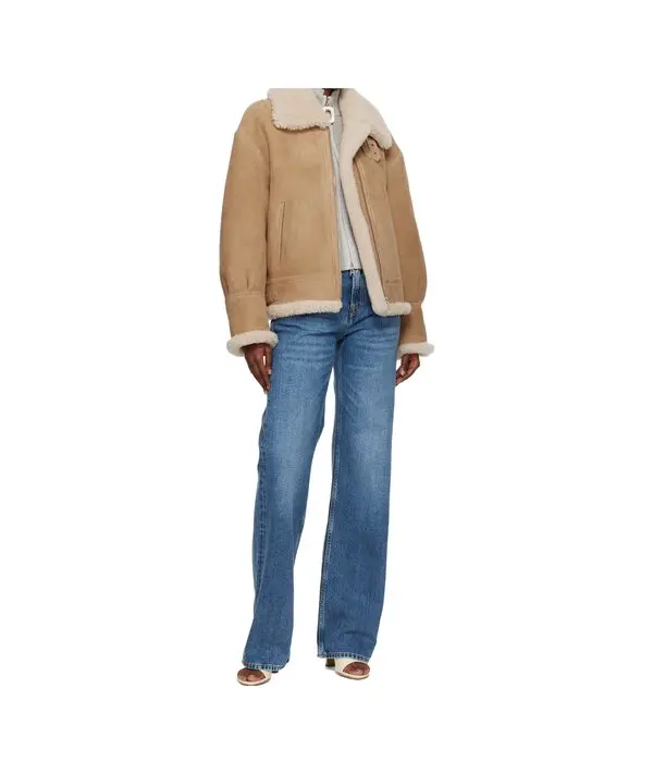 Nour Hammour Shearling Aviator Jacket