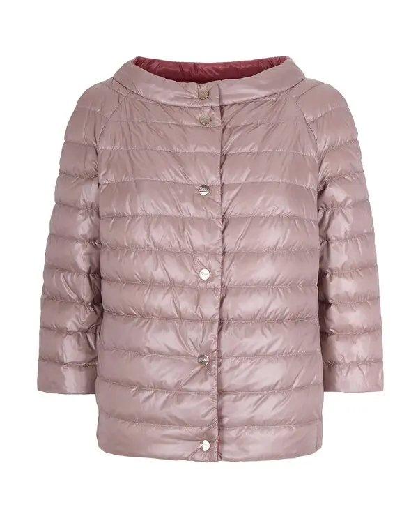 Herno Reversible Quilted 3/4 Sleeve Down Jacket - Pink