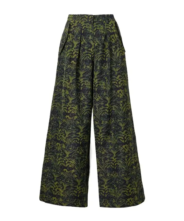 Ulla Johnson Pleated Print Casual Pants - Black