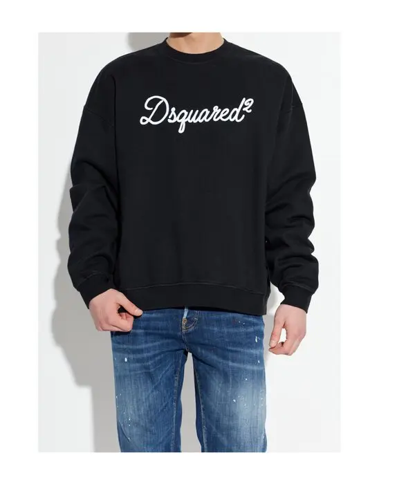 Dsquared2 Signature Relaxed Fit Crewneck Sweatshirt - Black