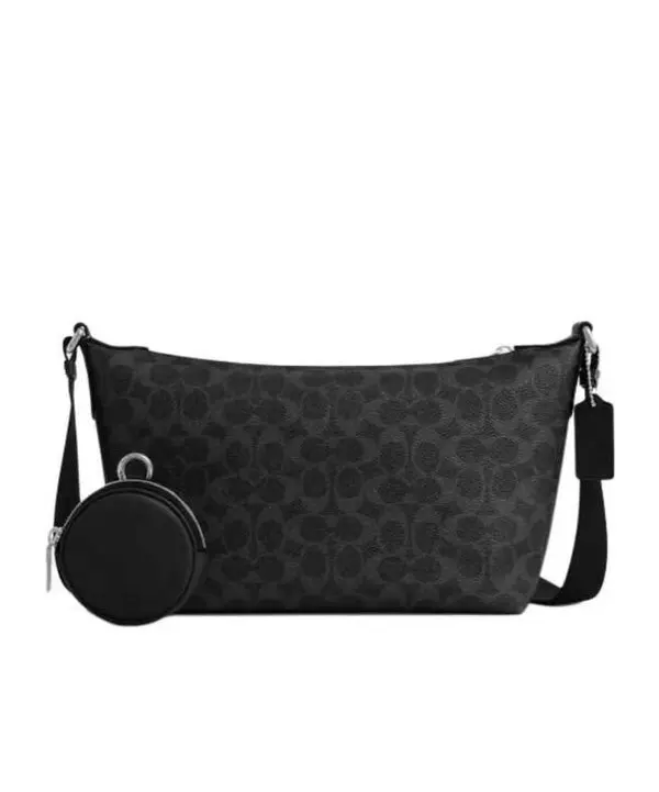 COACH Signature Canvas Crossbody Bag With Detachable Pouch - Black