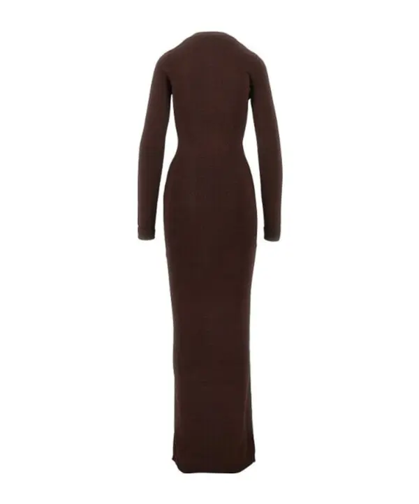 ENTIRE STUDIOS Long Sleeve V-neck Knitted Maxi Dress