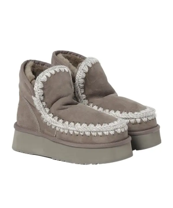 Mou Mini Eskimo Platform Boots With Contrast Stitching