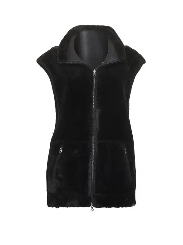 URBANCODE Reversible Faux Leather Belted Sleeveless Jacket