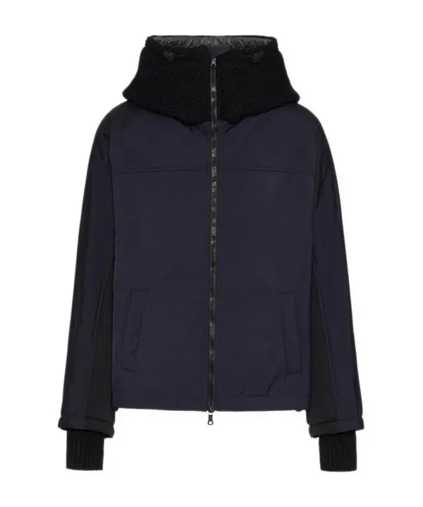 Valentino Garavani Contrast Hooded Jacket - Black