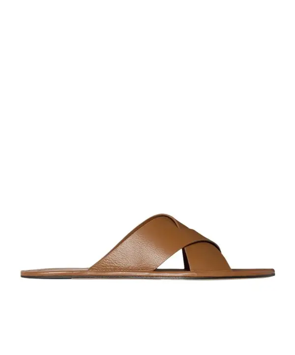 THE ROW Malick Cross Sandals - Honey Yellow