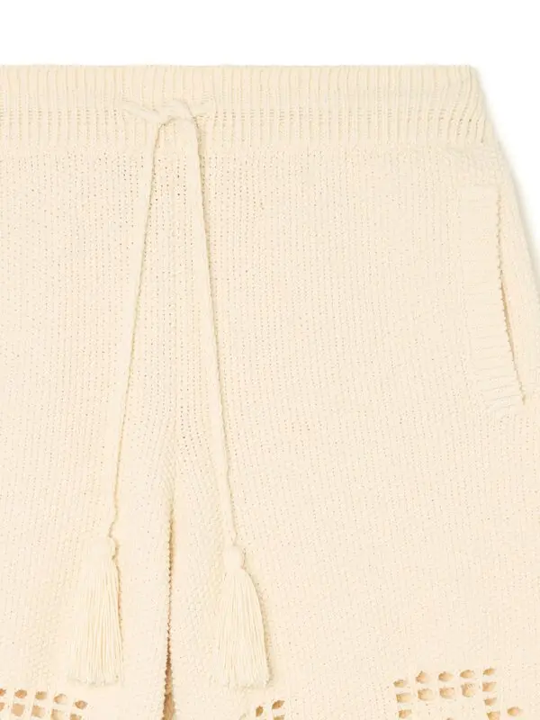 Alanui Bermuda Shorts With Wavy Pattern And Tassels
