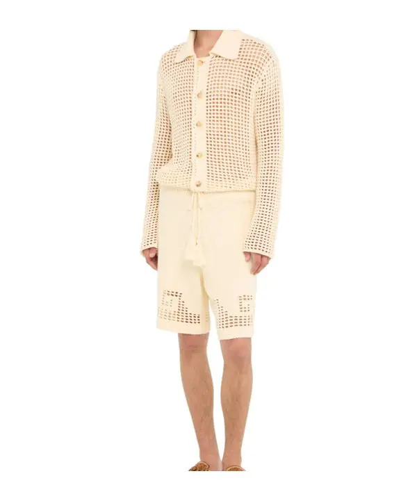 Alanui Bermuda Shorts With Wavy Pattern And Tassels