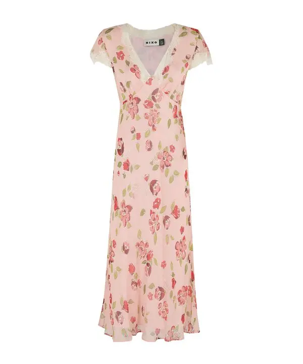 Rixo Printed Clarice Maxi Dress - Pink