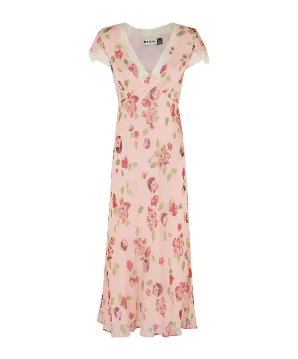 Rixo Printed Clarice Maxi Dress - Pink