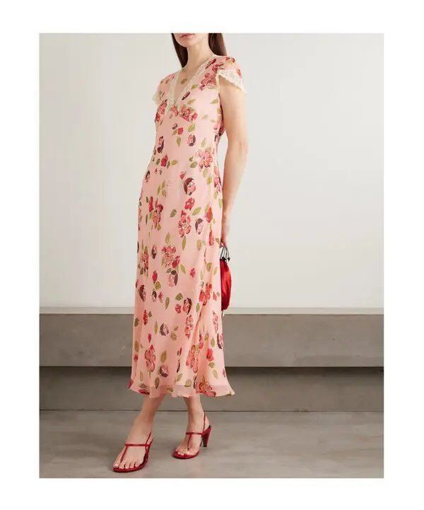 Rixo Printed Clarice Maxi Dress - Pink