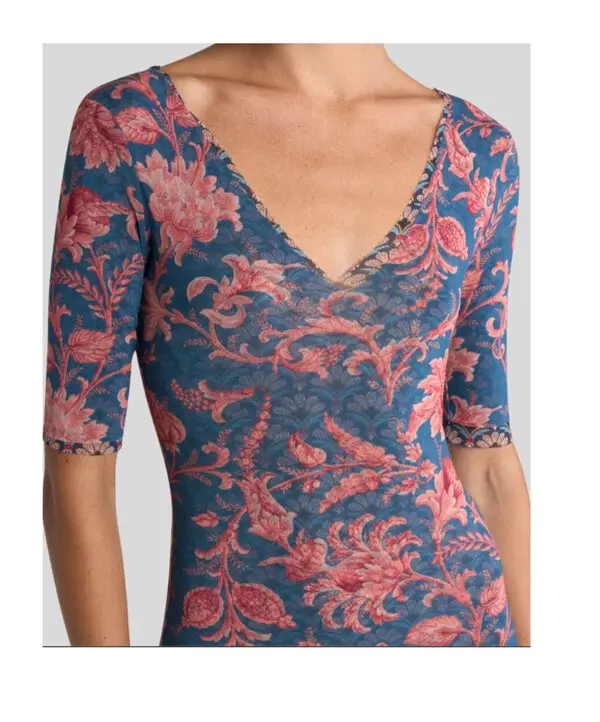 Etro V-neck Floral Motif Midi Dress