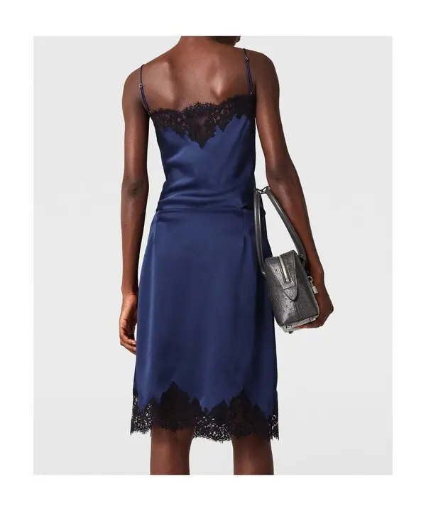 Stella McCartney Lace-trim Satin Top - Navy Blue
