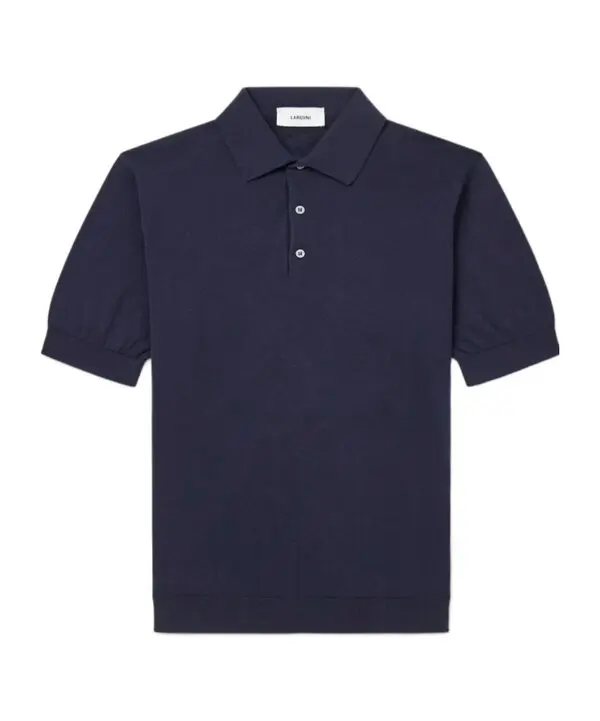 LARDINI Short Sleeve Knitted Polo Shirt