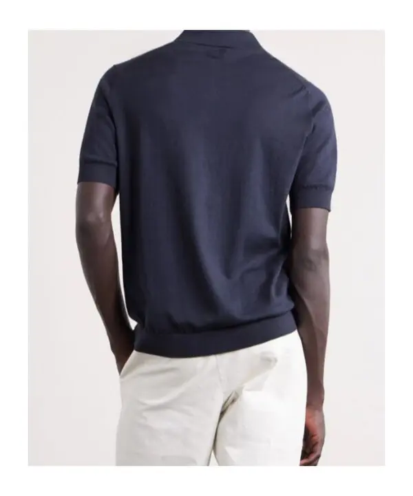 LARDINI Short Sleeve Knitted Polo Shirt